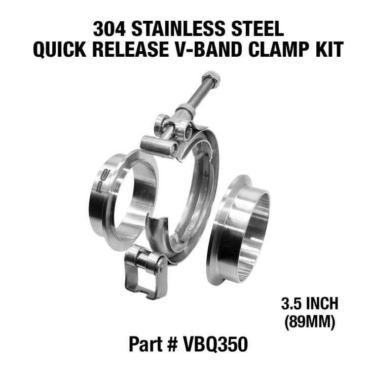 3.5 Inch 89mm Profusion 304 Stainless Steel V Band Clamp Kit M F Quick Release