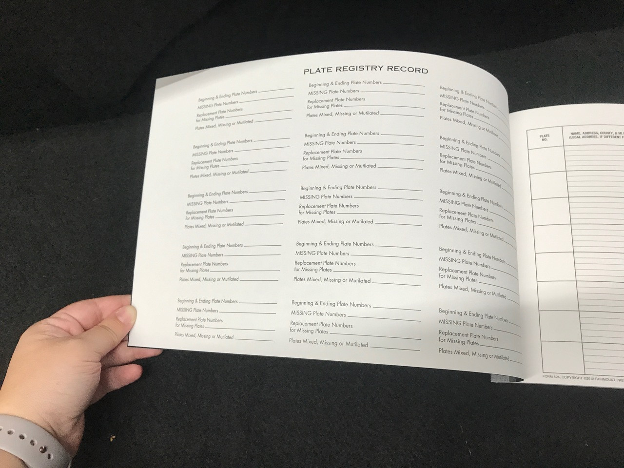 License Plate Register