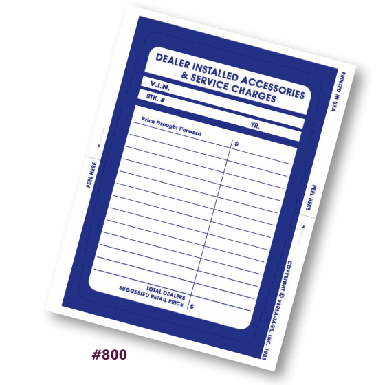 Dealer Add-On Stickers (#800)