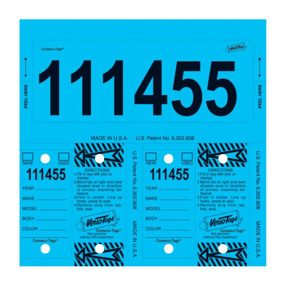 Solid Color Consecu-Tags Blank (#226)