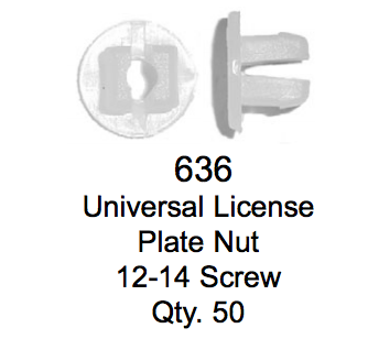 License Plate Fasteners 636 Universal License Plate Nut