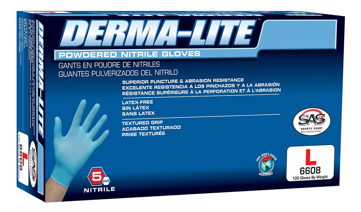 Derma-Lite Nitrile Disposable Gloves (Powdered)