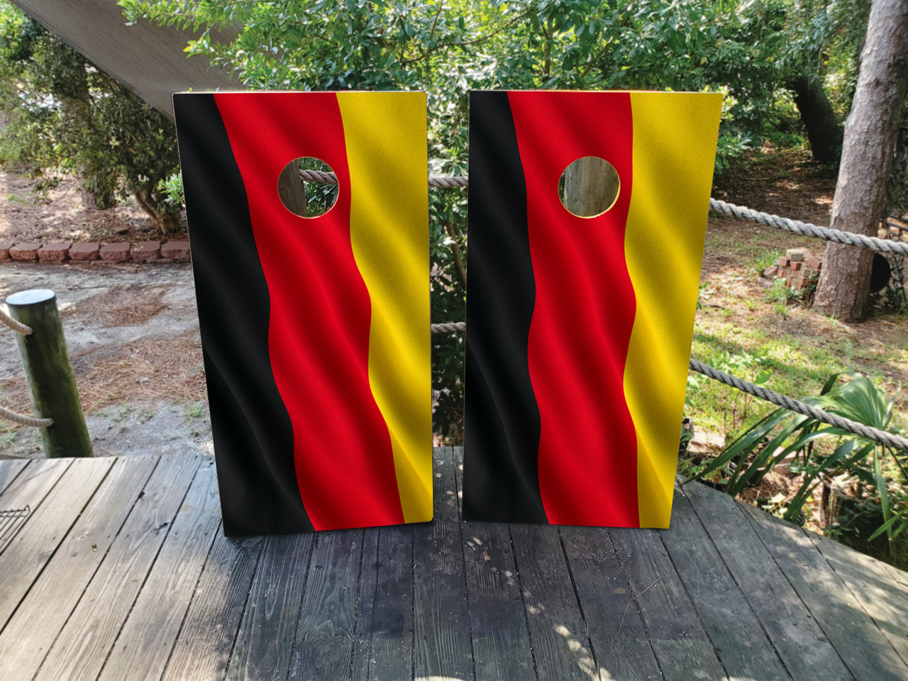 Waving German Flag Cornhole Wraps / Skins