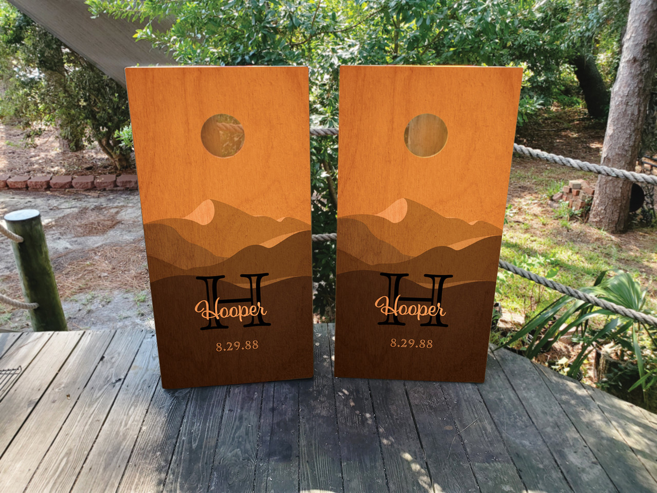 Custom Mountain Range Cornhole Wraps / Skins