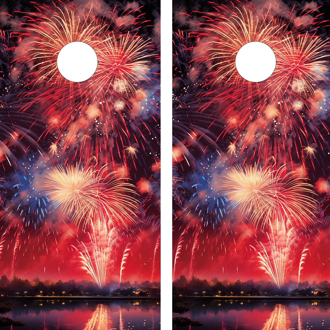 Fireworks Cornhole Wraps / Skins - Design 1