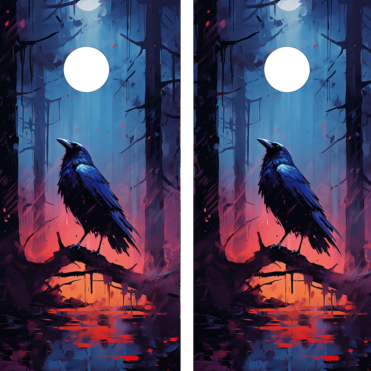 Raven Cornhole Wraps / Skins - Design 2