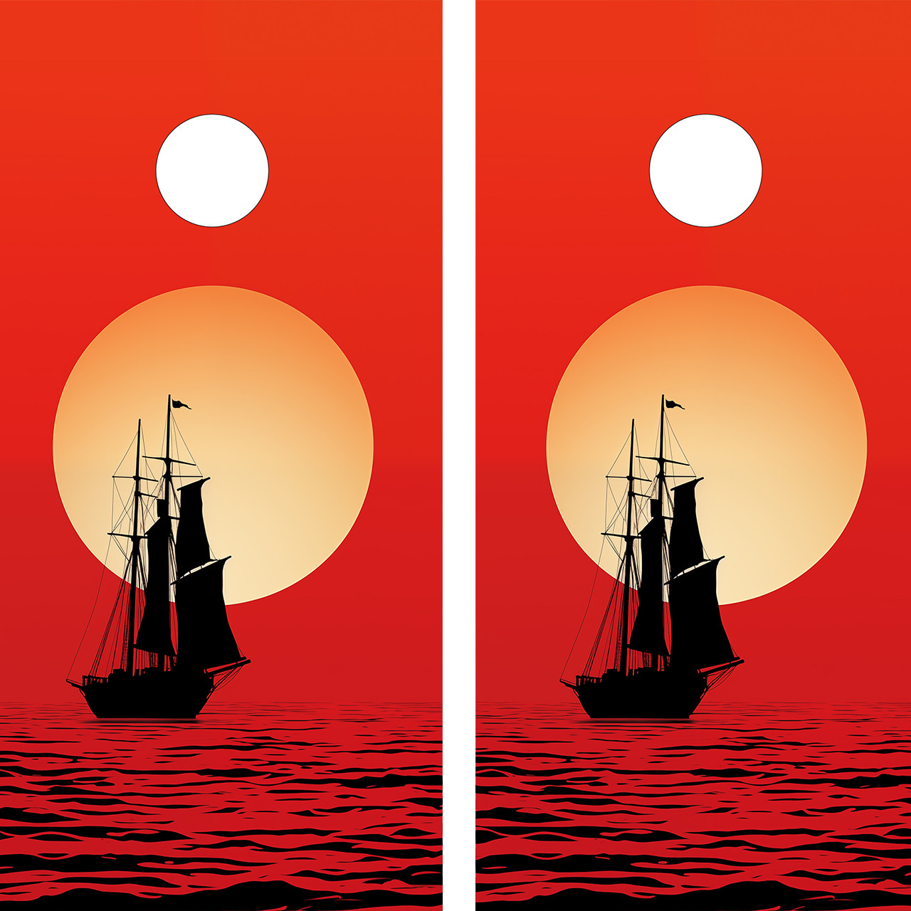 Pirate Ship Cornhole Wraps / Skins - Design 11