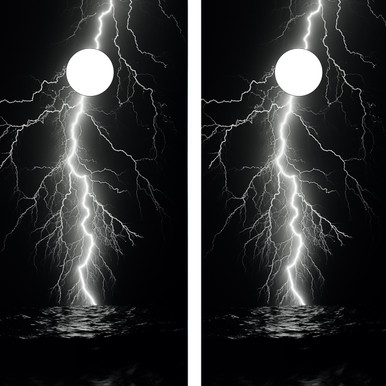 Lightning Storm Cornhole Wraps / Skins - Design 17