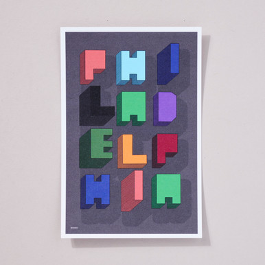 Philadelphia Block Postcard by G+RIZZ - Philadelphia Art Museum Store