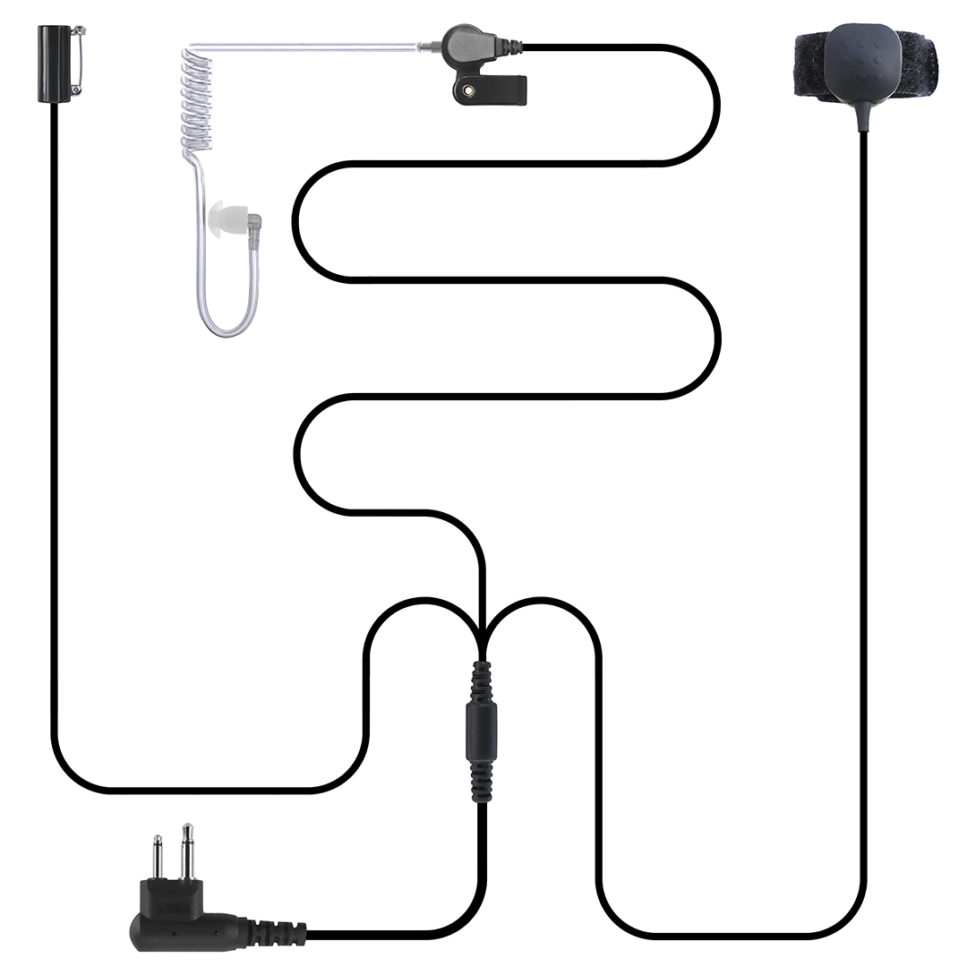 3-Wire Coiled Tube Earpiece Headset for Two-Way Radios Using Motorola's ...