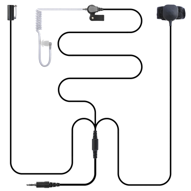 3-Wire Coiled Tube Earpiece Headset for Two-Way Radios Using Motorola's ...