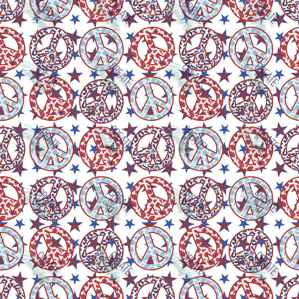 Patriotic Leopard Peace Signs - Create by Firefly
