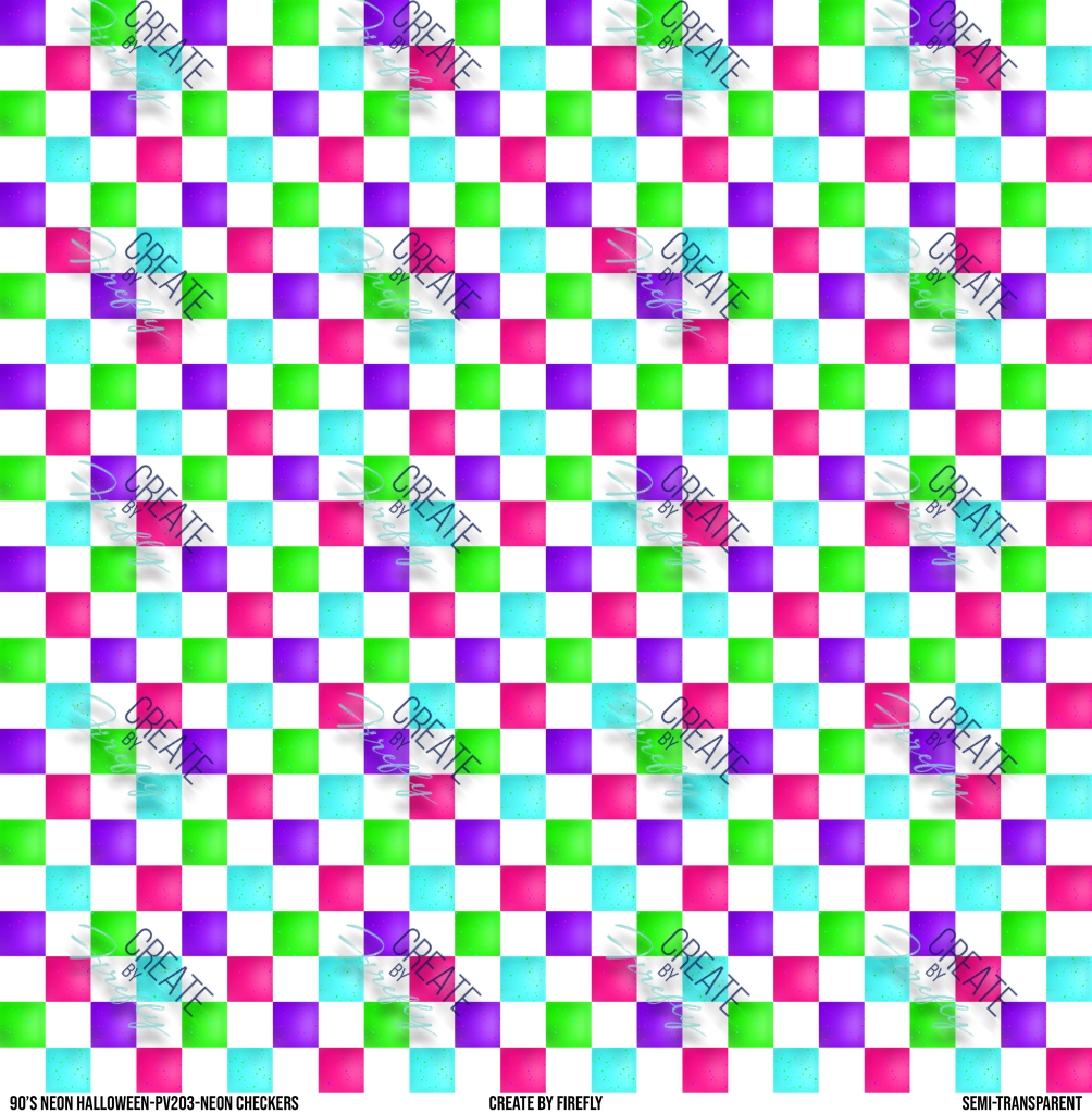 Neon Checker Board - Medium Scale - Multi Color - Create by Firefly