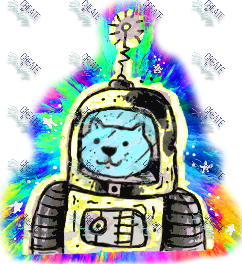 Space Cat Illustration - Craig Mathis Original - Create by Firefly