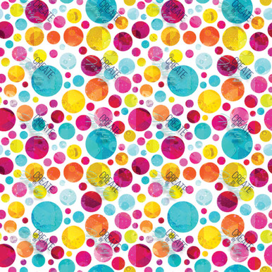 Watercolor Polka Dots - Tropical Brights - Create by Firefly