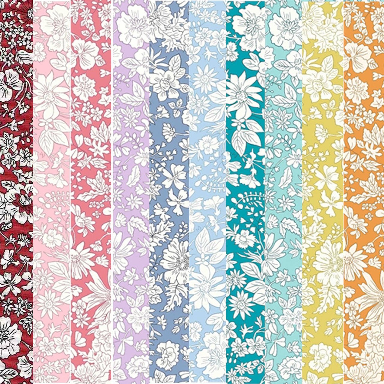 LIBERTY QUILTING, EMILY BELLE Bundle of 10 Fabrics - ELEGANTE VIRGULE ...