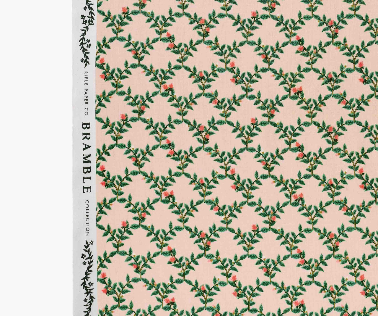 RIFLE PAPER CO, BRAMBLE, Arbor Rose in Blush Metallic - by the half ...