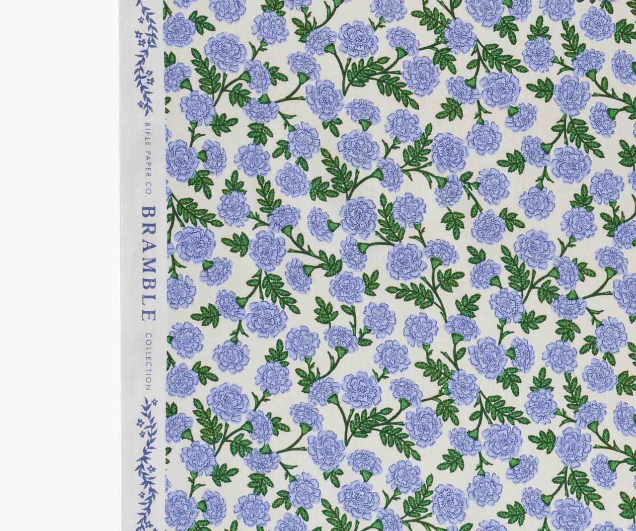 RIFLE PAPER CO, BRAMBLE, Dianthus in Blue - by the half-meter ...