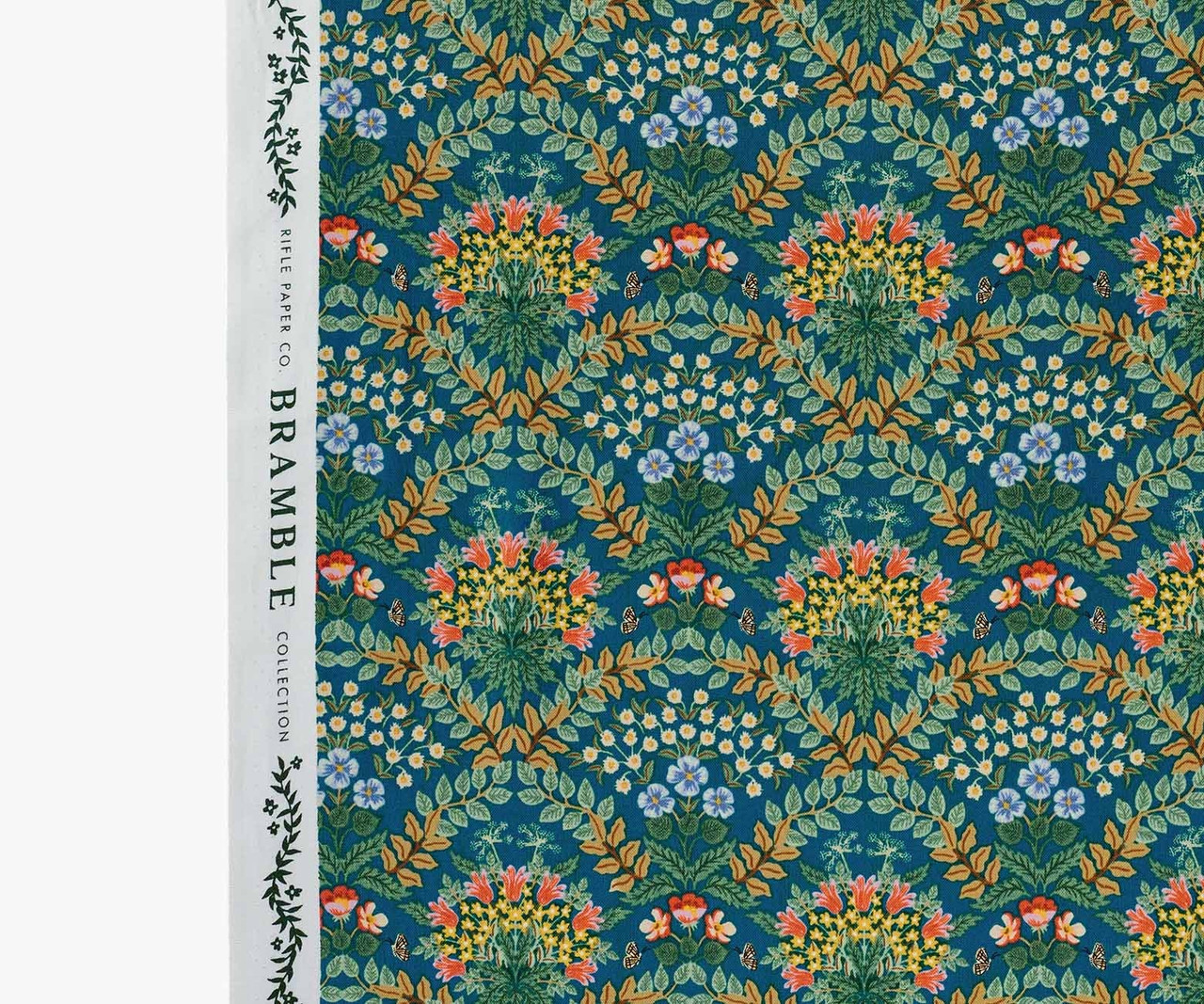 RIFLE PAPER CO, BRAMBLE in Blue - by the half-meter - ELEGANTE VIRGULE ...