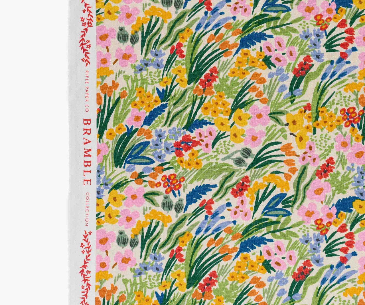 RIFLE PAPER CO, BRAMBLE, Lea in Natural 100% Canvas - by the half-meter ...