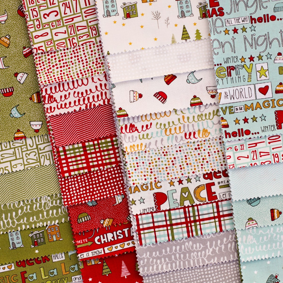 MODA SWEETWATER Snowkissed, Jingle Christmas Text in Red - ELEGANTE ...