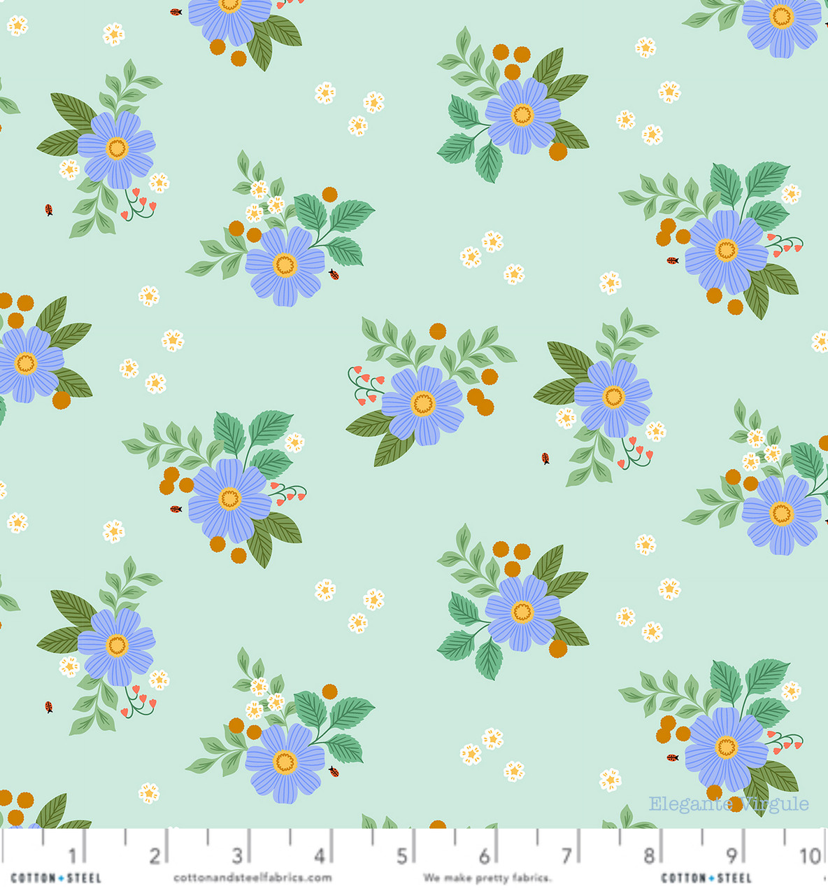 PAPER RAVEN CO, Cotton and Steel Fabrics, WILDFLORA Corsage in Daydream ...