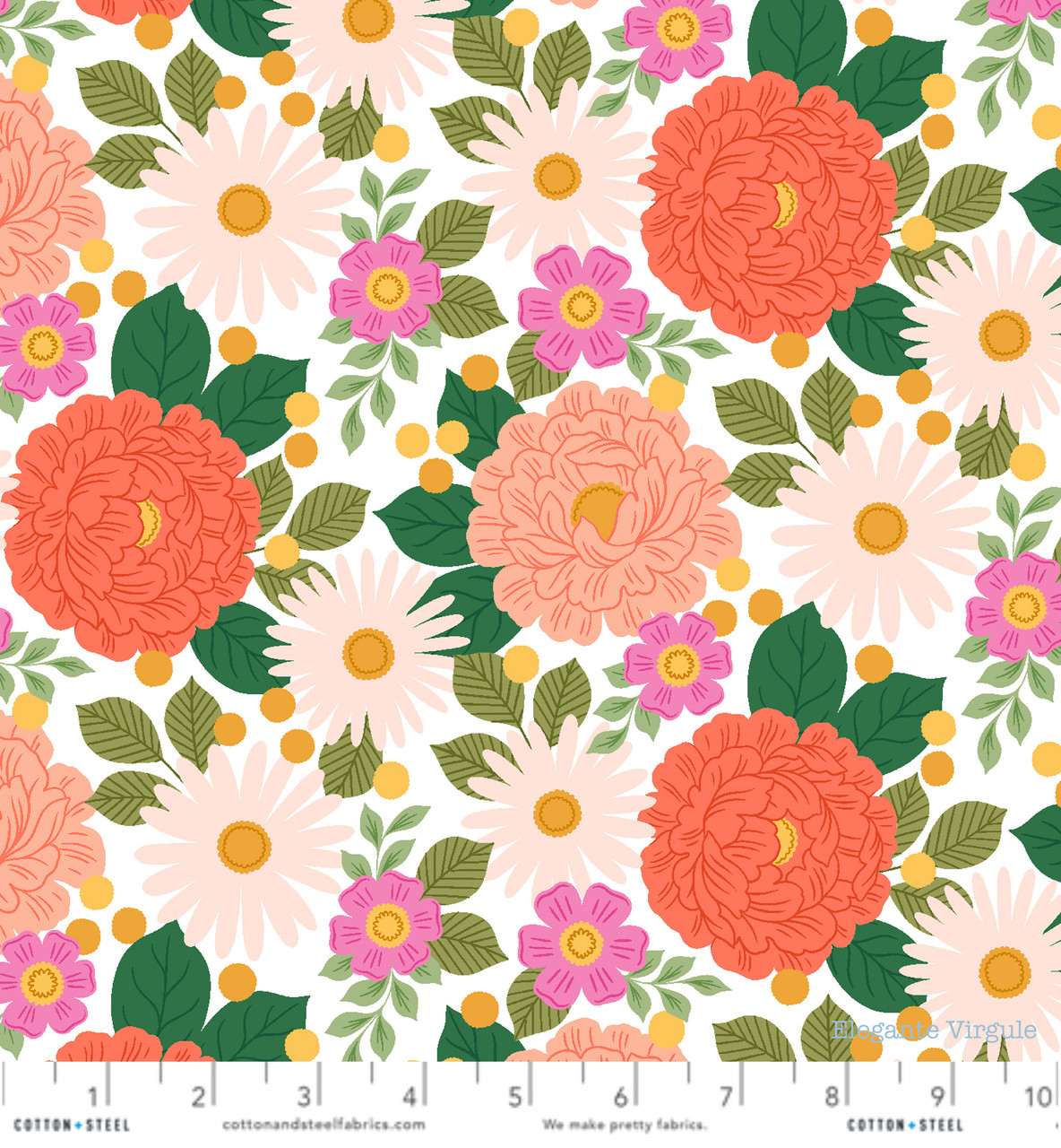 PAPER RAVEN CO, Cotton and Steel Fabrics, WILDFLORA Floral Daydream in ...
