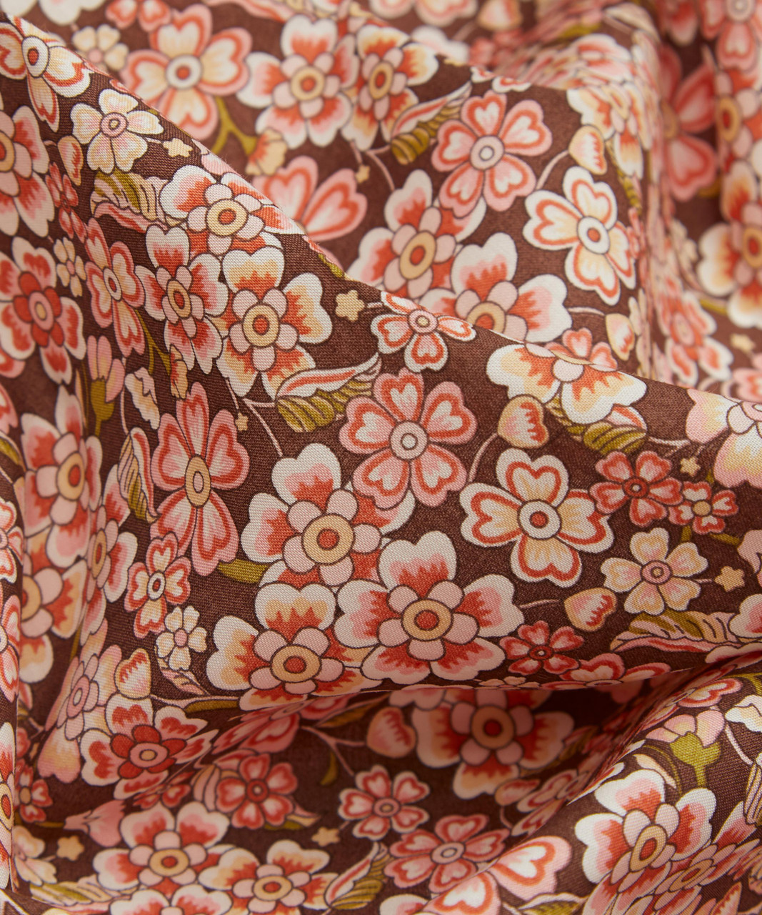 LIBERTY OF LONDON - Anokhi Rose C in Yellow and Brown, 100% Cotton Tana ...
