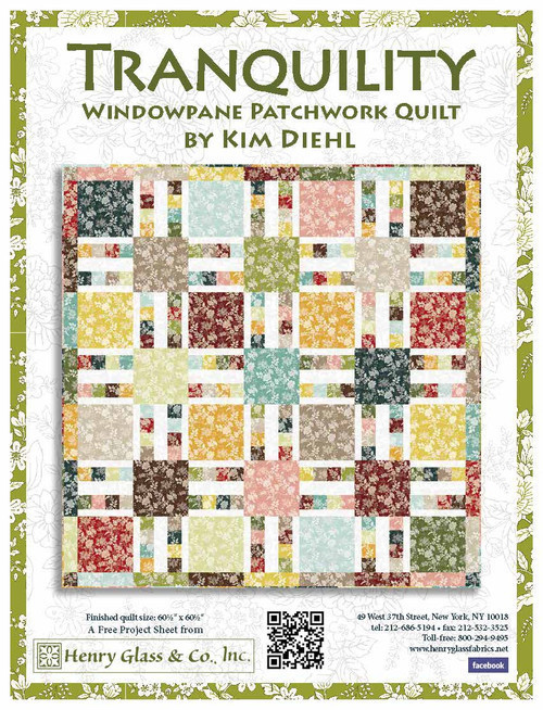 HENRY GLASS FABRICS - KIM DIEHL, TRANQUILITY Windowpane Patchwork Quilt ...