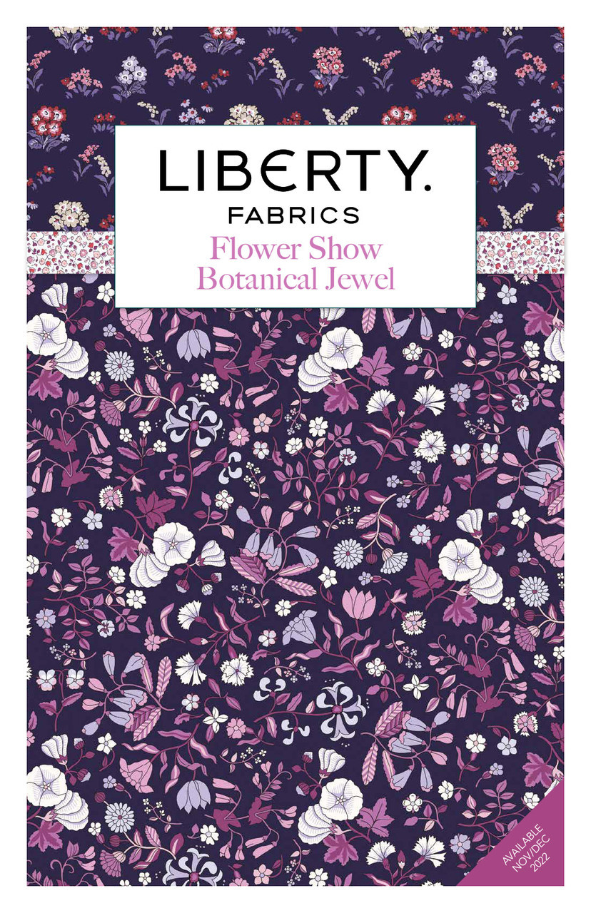 LIBERTY QUILTING, FLOWER SHOW Botanical Jewel, Suffolk Field A Purple ...