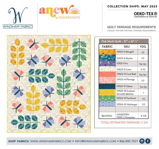 WINDHAM FABRICS, OAK MOTH QUILT in ANEW by Tamara Kate - Quilt Kit 57 ...