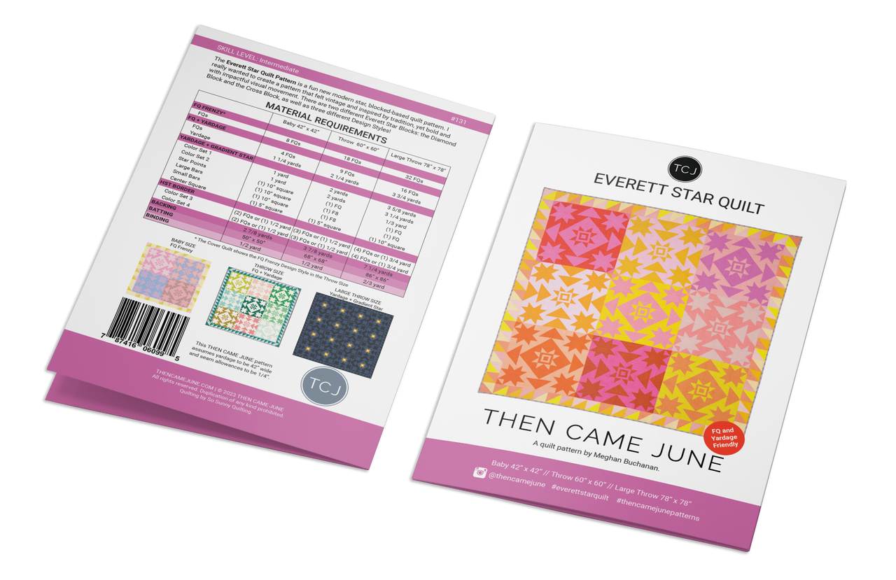 Then Came June EVERETT STAR QUILT Paper Pattern - ELEGANTE VIRGULE CANADA