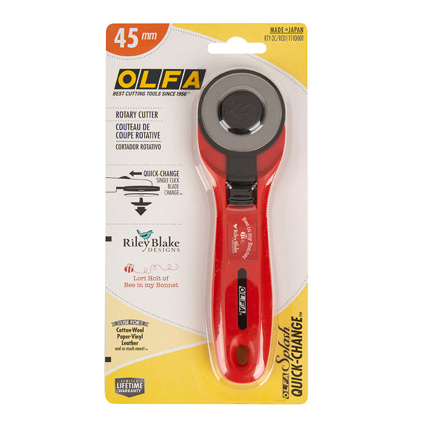 OLFA 45mm Splash Rotary Cutter, Lori Holt Red (LIMITED EDITION ...