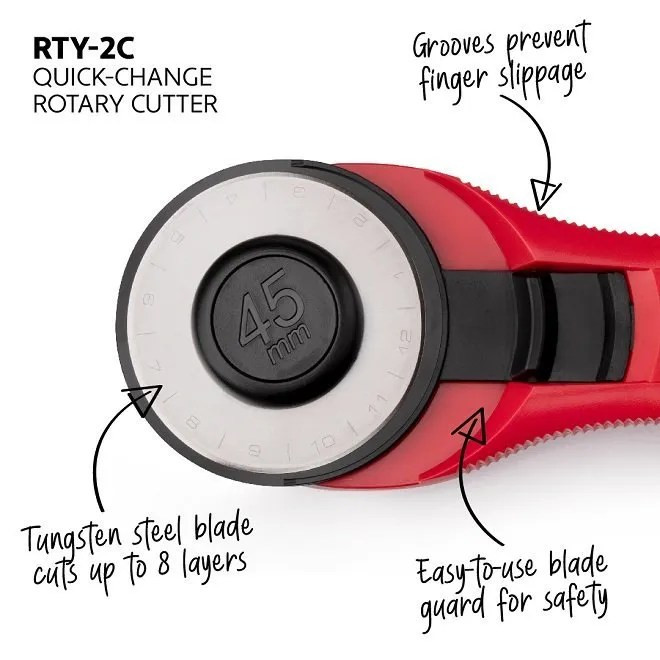 OLFA 45mm Splash Rotary Cutter, Lori Holt Red (LIMITED EDITION ...