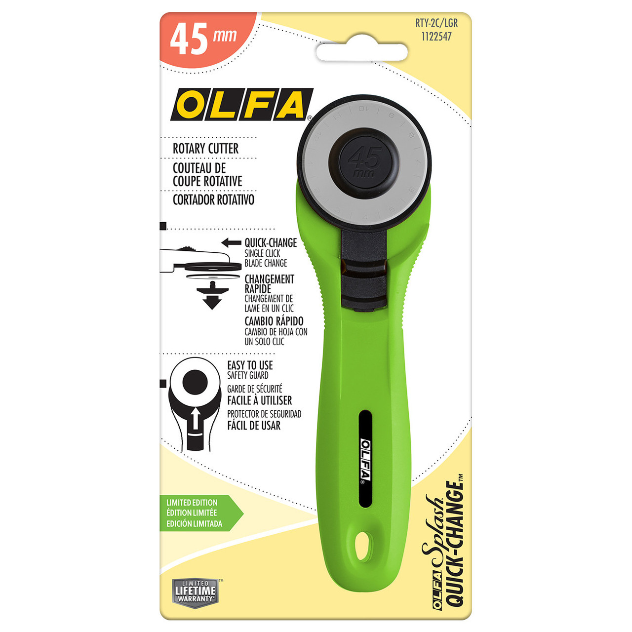 OLFA 45mm Splash Rotary Cutter in Lime Green (LIMITED EDITION ...