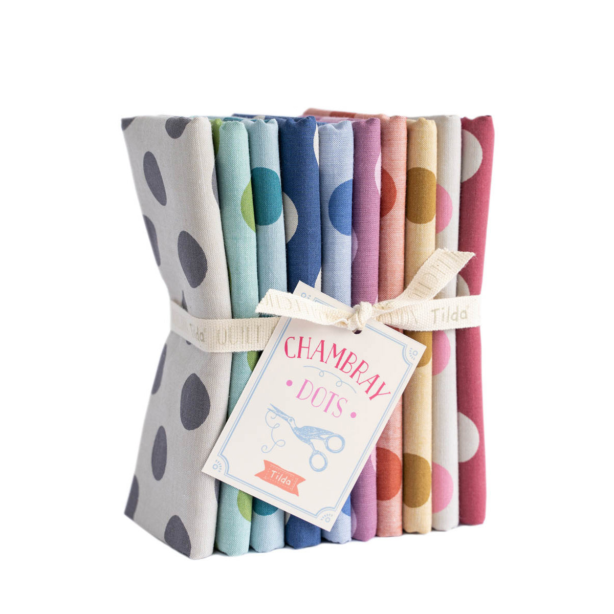 TILDA CHAMBRAY DOTS, HALF-METER Bundle of 10 Fabrics, Entire collection ...