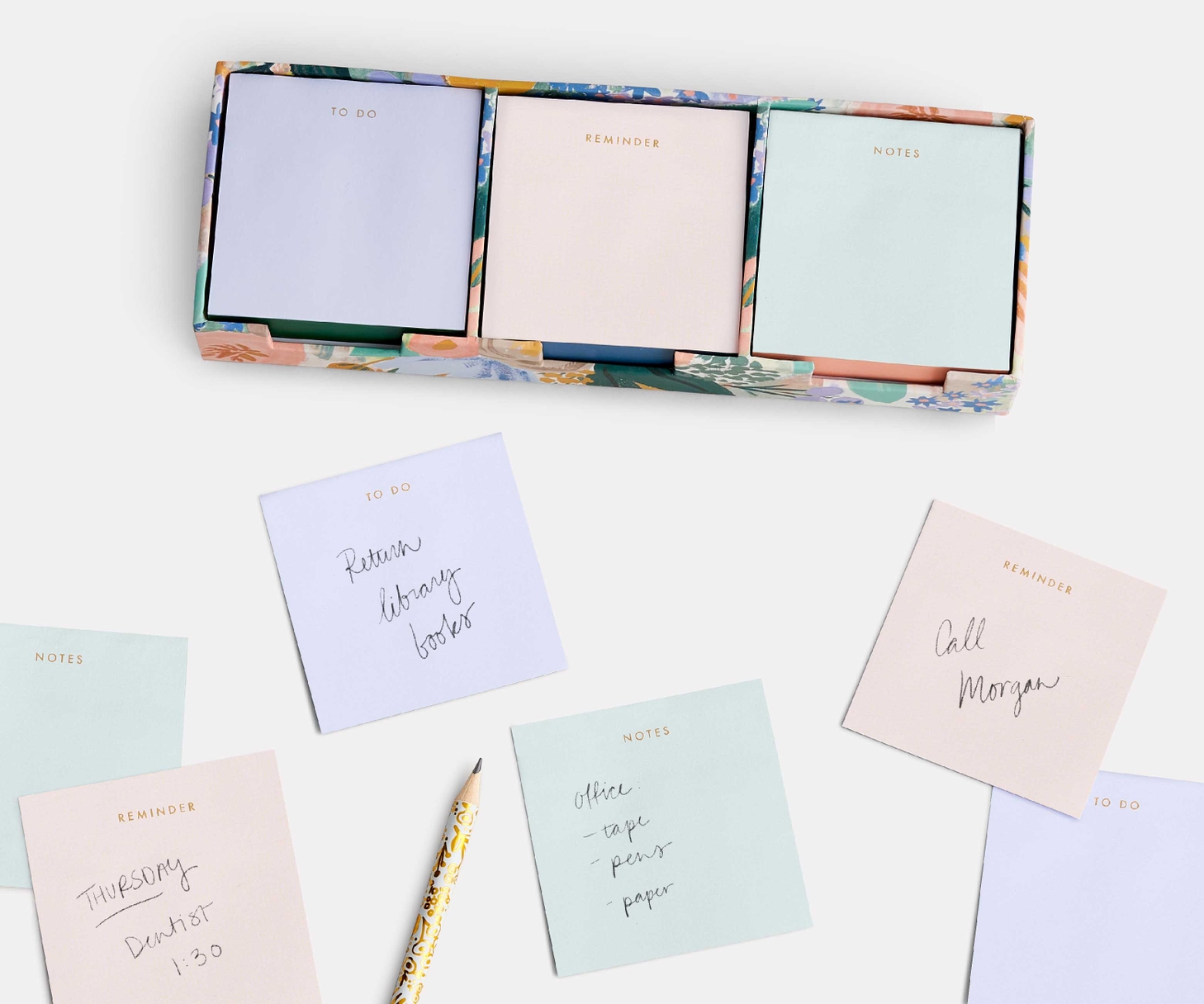 Luisa Sticky notes Trio Set - RIFLE PAPER CO Stationery, Set of 3 ...