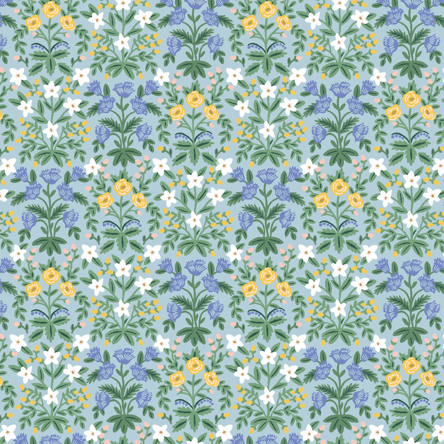 RIFLE PAPER CO, BRAMBLE, Lottie in Blue Multi - by the half-meter ...