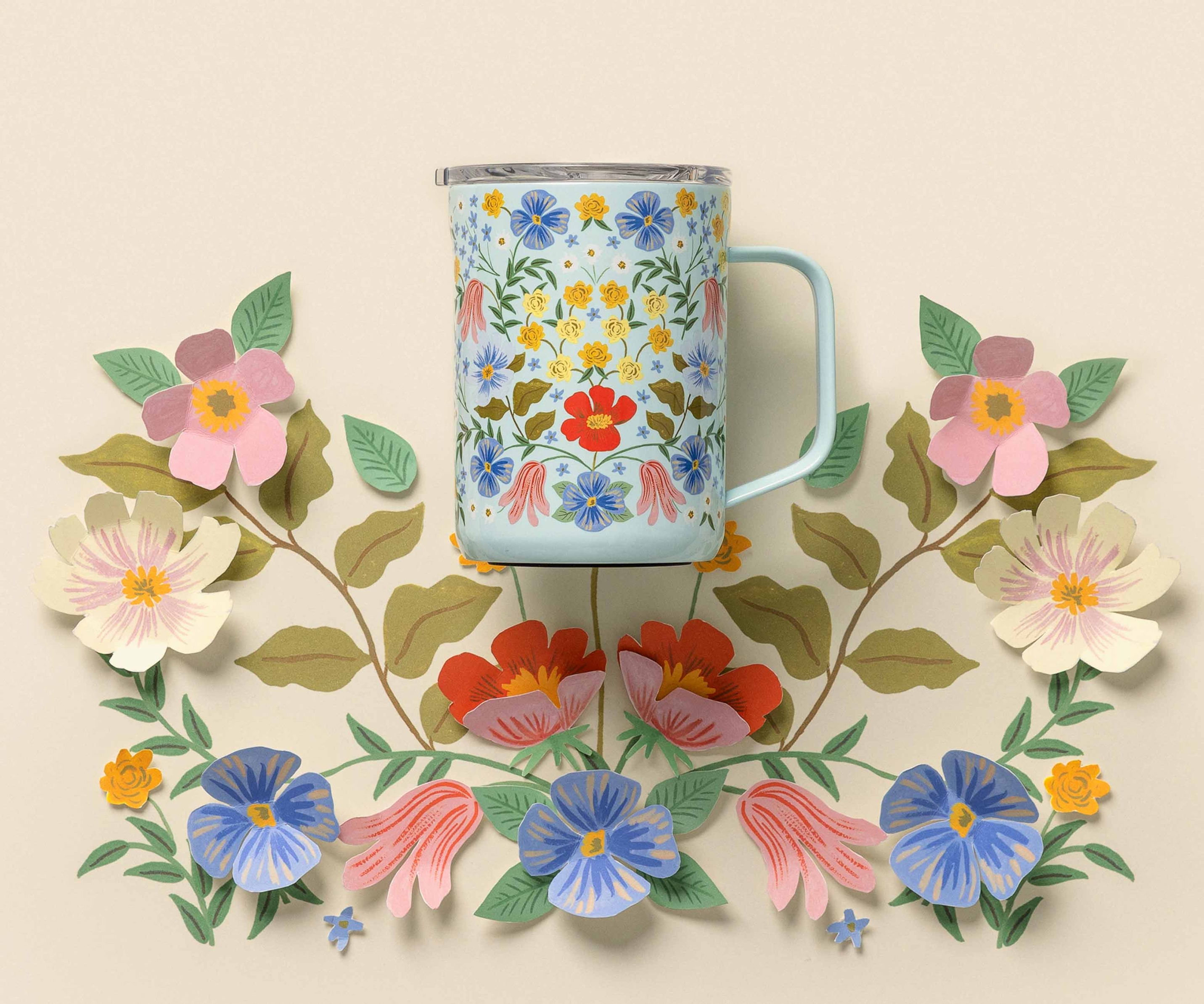 Bramble - RIFLE PAPER CO X CORKCICLE, 16 oz. Coffee Mug - ELEGANTE ...