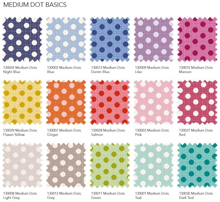 TILDA MEDIUM DOTS in Night Blue 100% Cotton. Elegante Virgule Canada