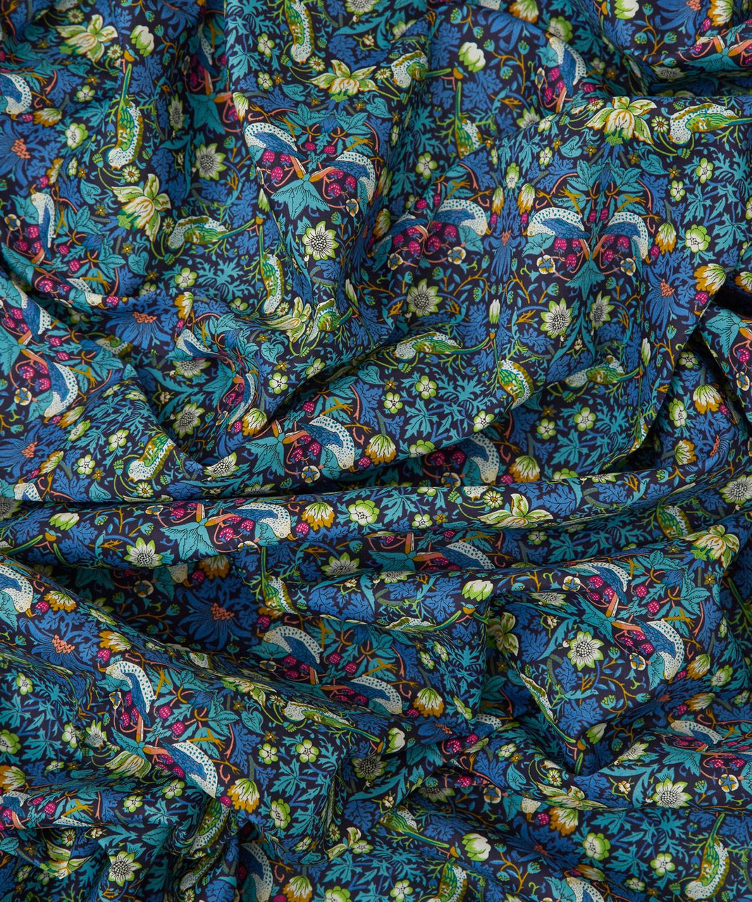 LIBERTY OF LONDON - STRAWBERRY THIEF L Green Blue 100% Cotton Tana Lawn ...