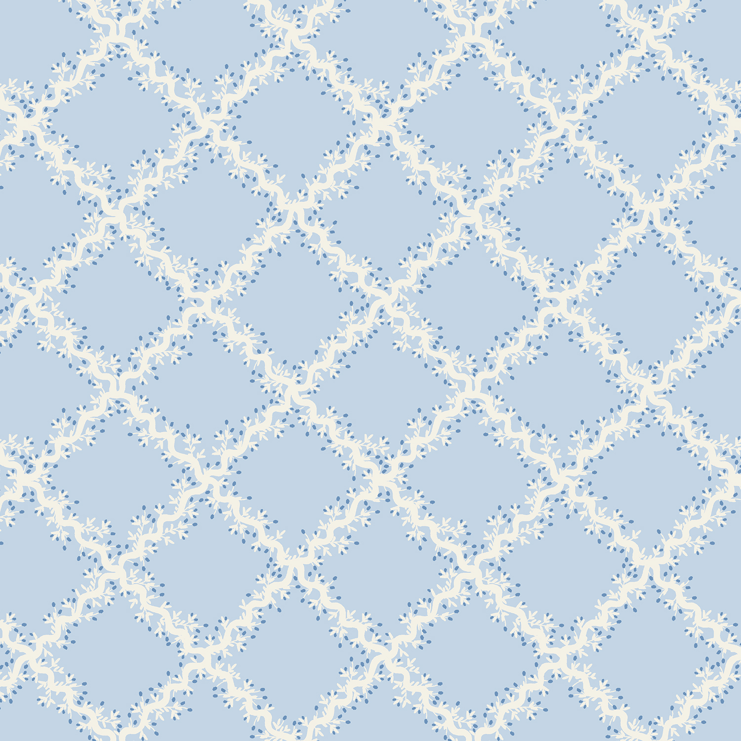 RIFLE PAPER CO, DAHLIA, LATTICE in Blue - ELEGANTE VIRGULE CANADA