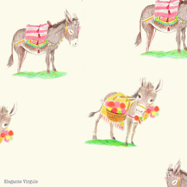 WINDHAM FABRICS, HEATHER ROSS, By Hand, Burros in Ivory - ELEGANTE ...