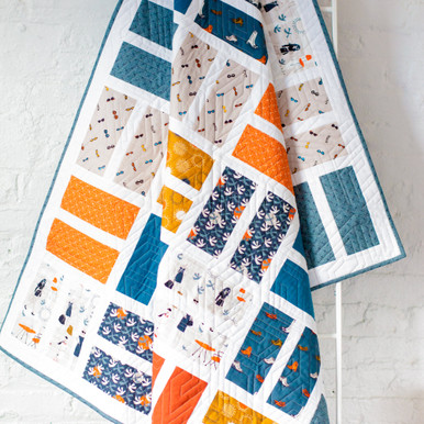 COURTYARD QUILT Kit - LISBON SQUARE, Cloud 9 Organic 46" x 55" (117 x ...