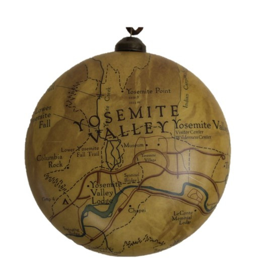 Yosemite Valley Map Flat Ornament - Yosemite Online Store