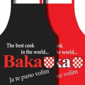 CROATIAN GRANDMOTHER BLACK APRON - Walk Tall Studio