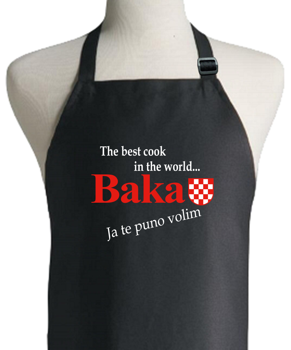 CROATIAN GRANDMOTHER BLACK APRON - Walk Tall Studio