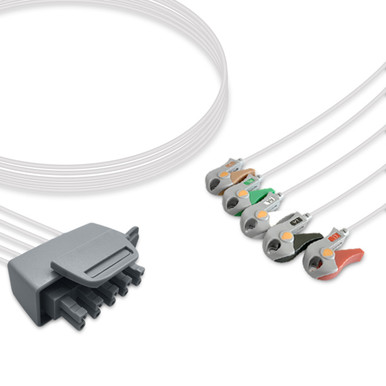 ECG Telemetry Leadwire Cable 5-Lead Pinch/Grabber - THE BIOMED GUYS