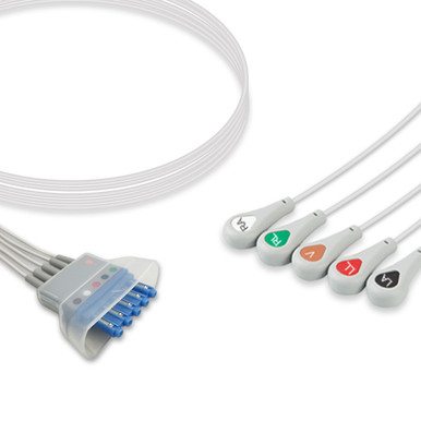 ECG Telemetry Leadwire Cable 5-Lead Snap - 989803152071 - THE BIOMED GUYS
