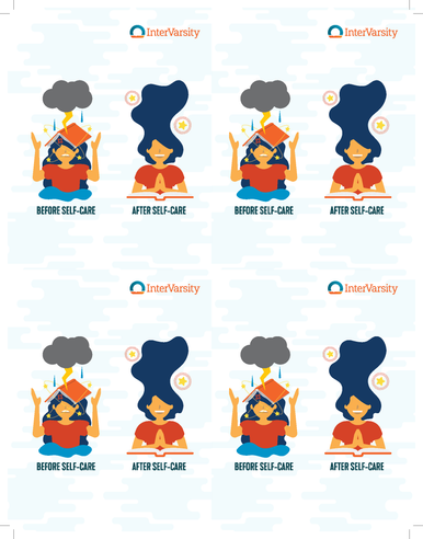 Self-Care Flyers/Postcards (25 sheets equaling 100 flyers) - InterVarsity